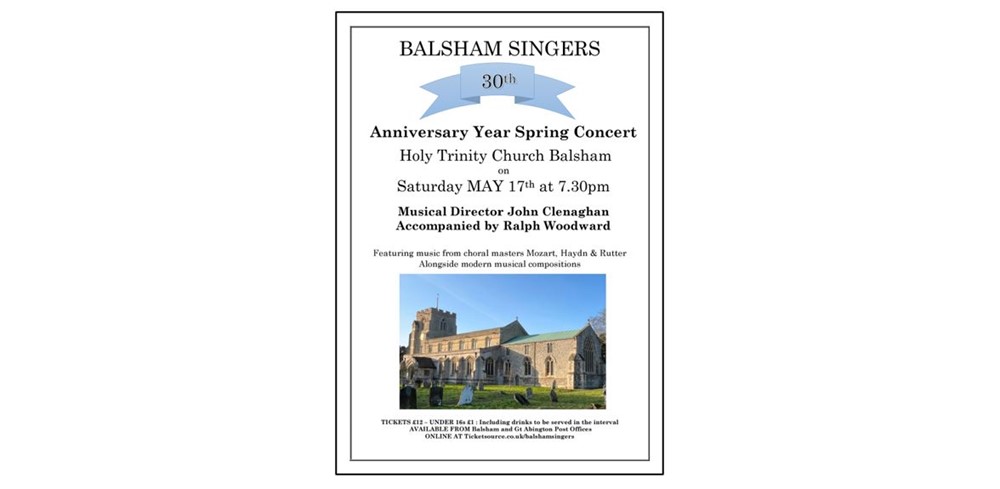 Balsham Singers Spring Concert - Visit South Cambs