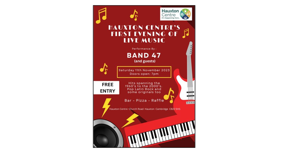 Hauxton Centre's First Night of Live Music - Visit South Cambs