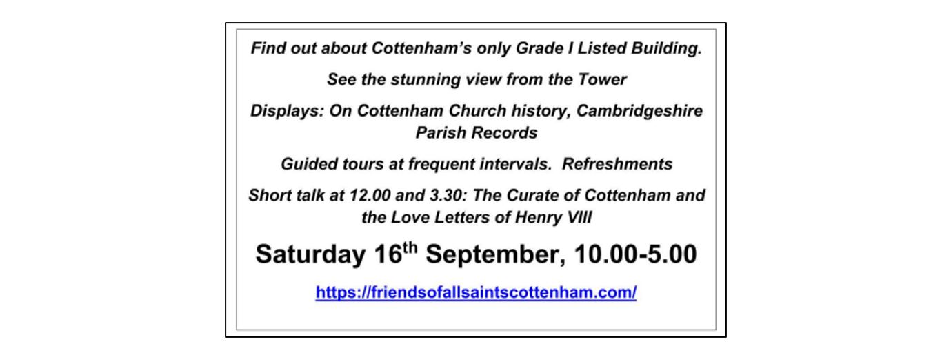 All Saints Cottenham - Open Day - Visit South Cambs
